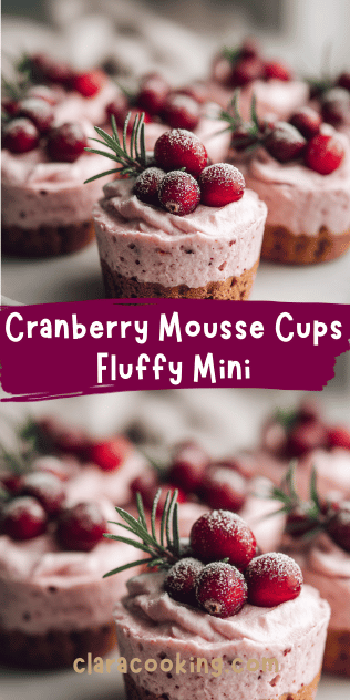 Cranberry Mousse Cups Fluffy Mini Christmas Desserts